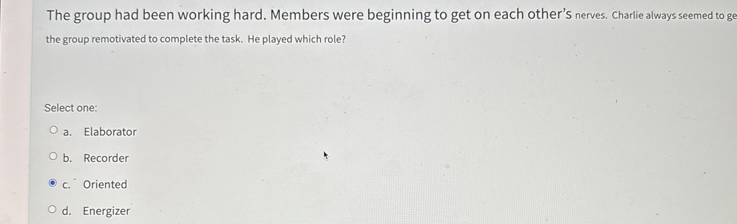The group had been working hard. Members were | Chegg.com