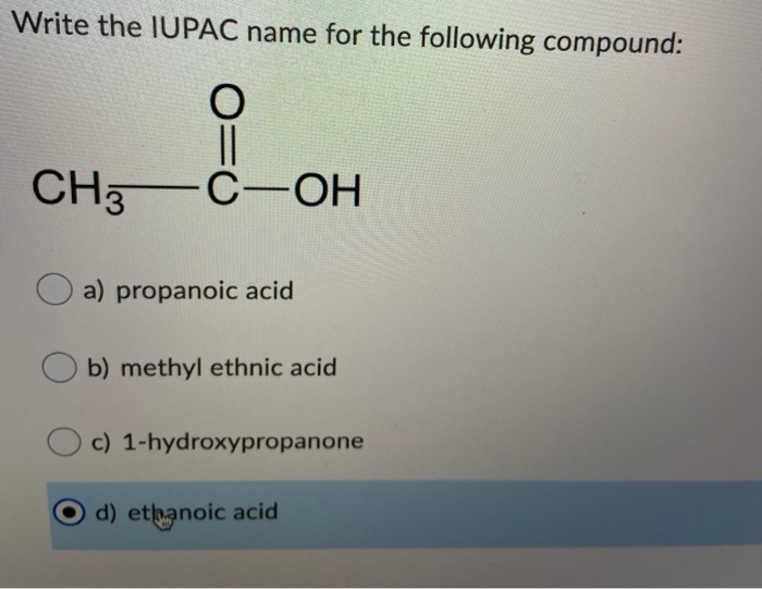 Solved Write the IUPAC name for the following compound: сня | Chegg.com