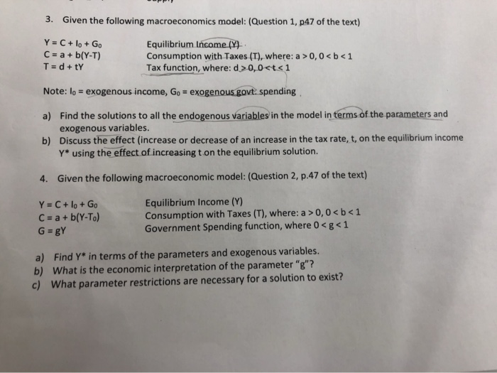 Solved Consider a simple Keynesian model in linear | Chegg.com