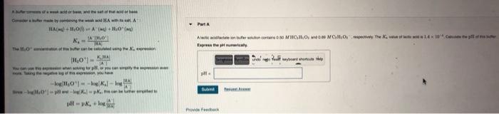 Solved A buffer consists of a weak acid or base, and the | Chegg.com
