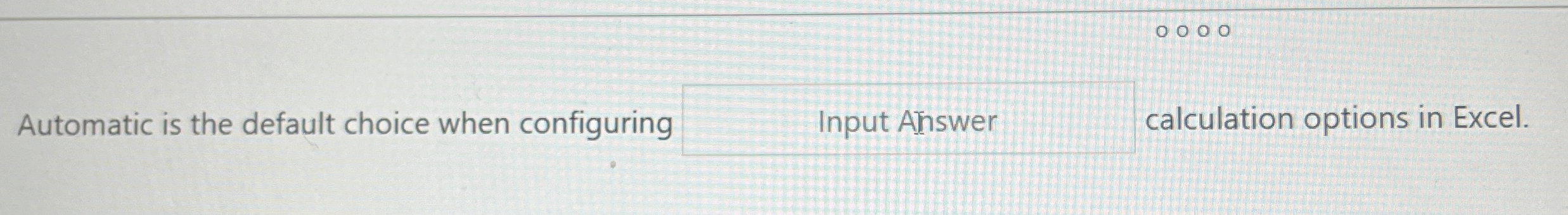 Solved Automatic is the default choice when configuring | Chegg.com
