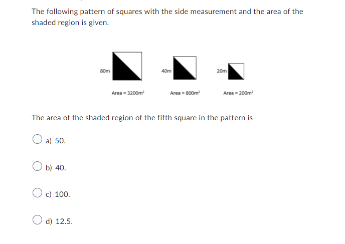 The following pattern of squares with the side | Chegg.com