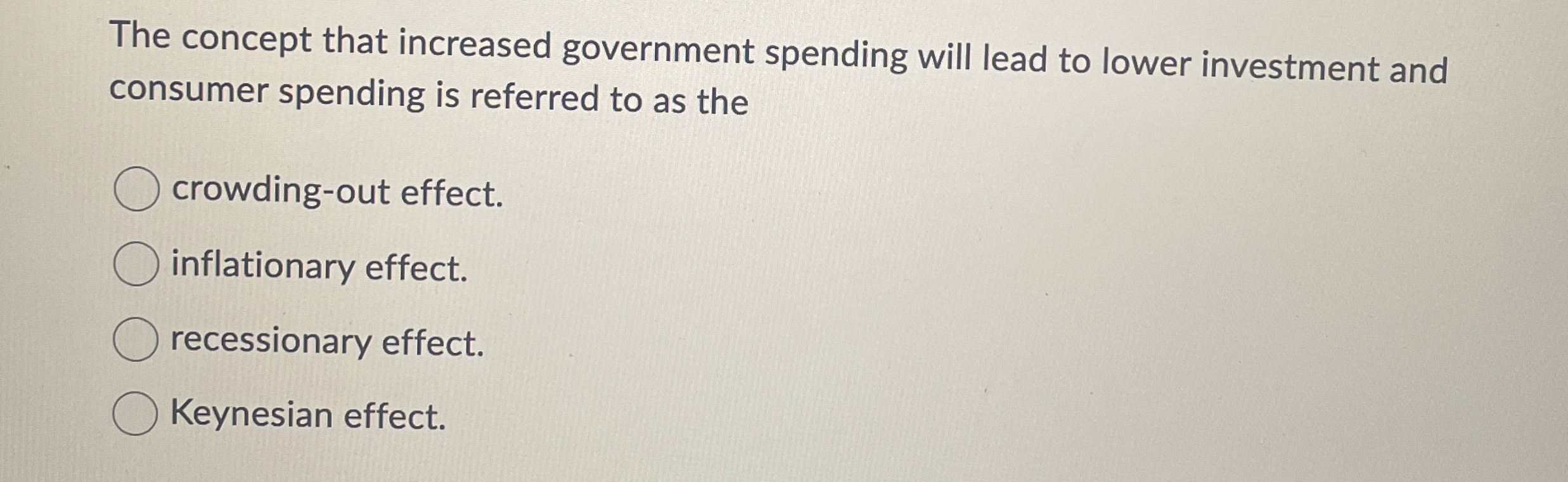 Solved The concept that increased government spending will | Chegg.com