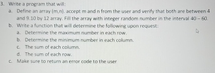 Solved by an EXPERT Write a program for matlab that will:a. ﻿Define an | Chegg.com