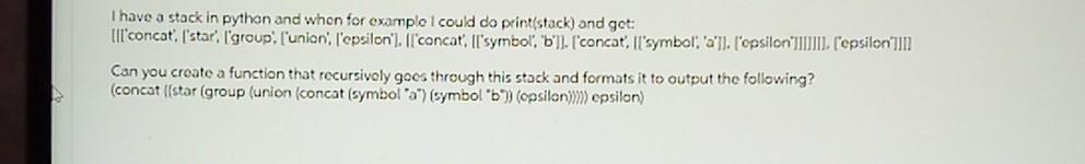 Solved I have a stack in python and when for example I could | Chegg.com