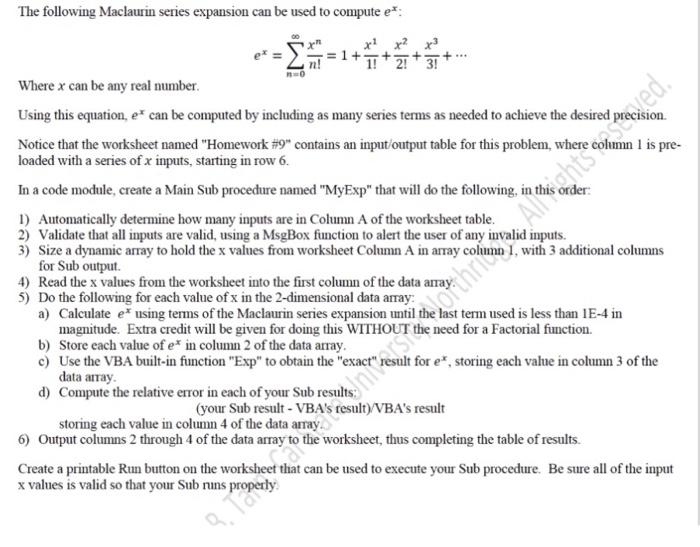 Solved The following Maclaurin series expansion can be used | Chegg.com