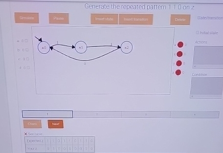 Generate the repeated pattern 110 ﻿on 7EmulatsIntart | Chegg.com