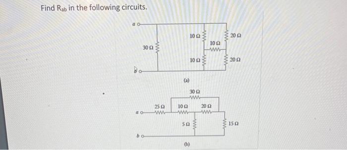 Solved Find Rab in the following circuits. | Chegg.com