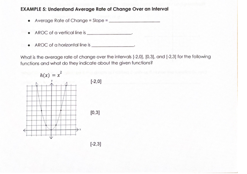 Solved EXAMPLE 5: Understand Average Rate of Change Over an | Chegg.com