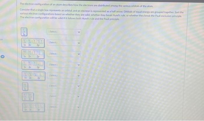 Solved The electron configuration of an atom describes how | Chegg.com