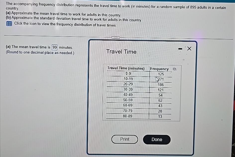 Solved The accompanying frequency distribution represents | Chegg.com