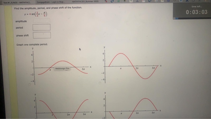 Solved Test SUM70 - MATH1142 CengageBrain Login or Regi | Chegg.com