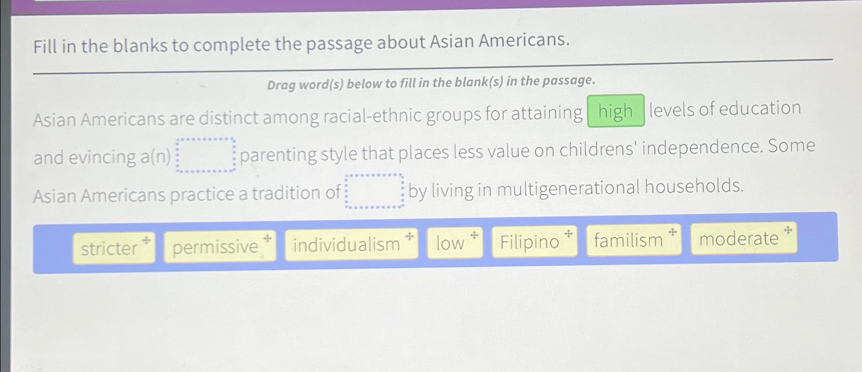 Solved Fill in the blanks to complete the passage about | Chegg.com