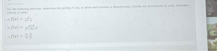 Solved For the following exercises, determine the point(s), | Chegg.com