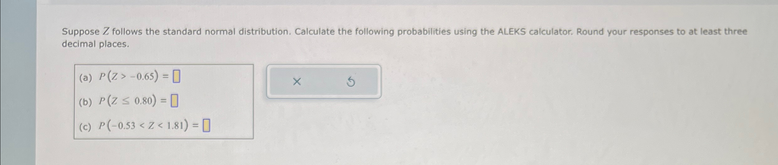 Solved Suppose Z ﻿follows the standard normal distribution. | Chegg.com