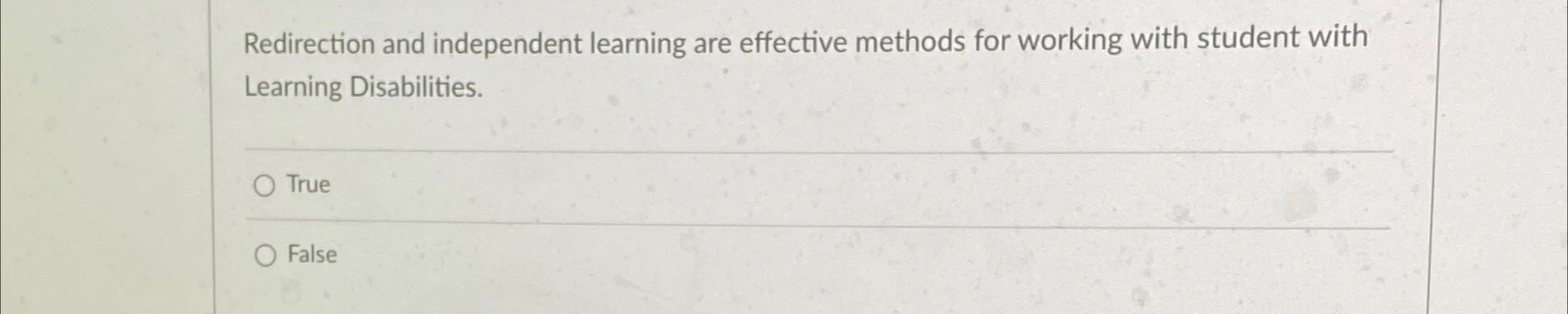 Solved Redirection and independent learning are effective | Chegg.com