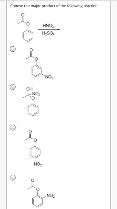 Solved Choose the major product of the following reaction: | Chegg.com