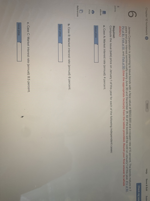 Solved Chapter 10 homework 0 Help Save & Exit Subr Check my | Chegg.com