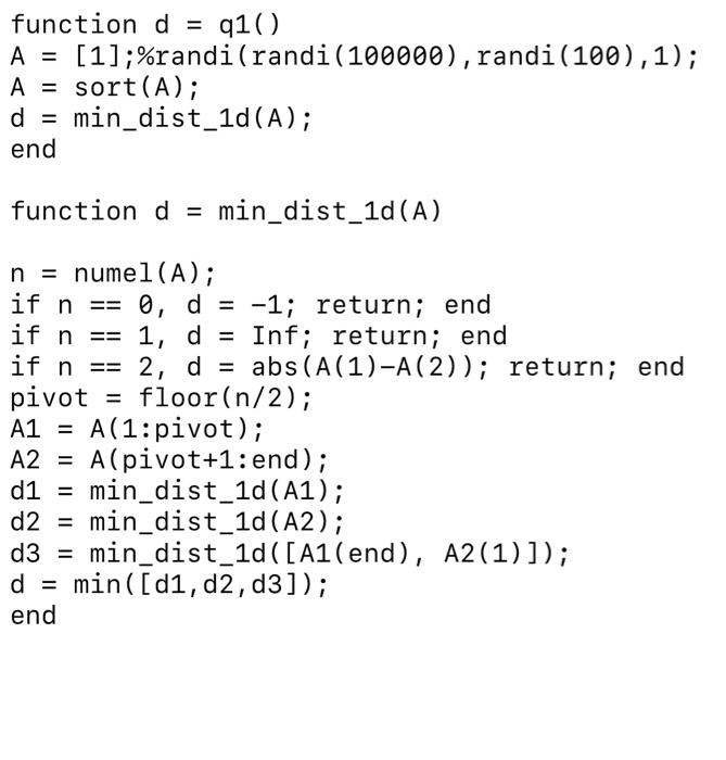 Solved function d= q1c ( ) | Chegg.com