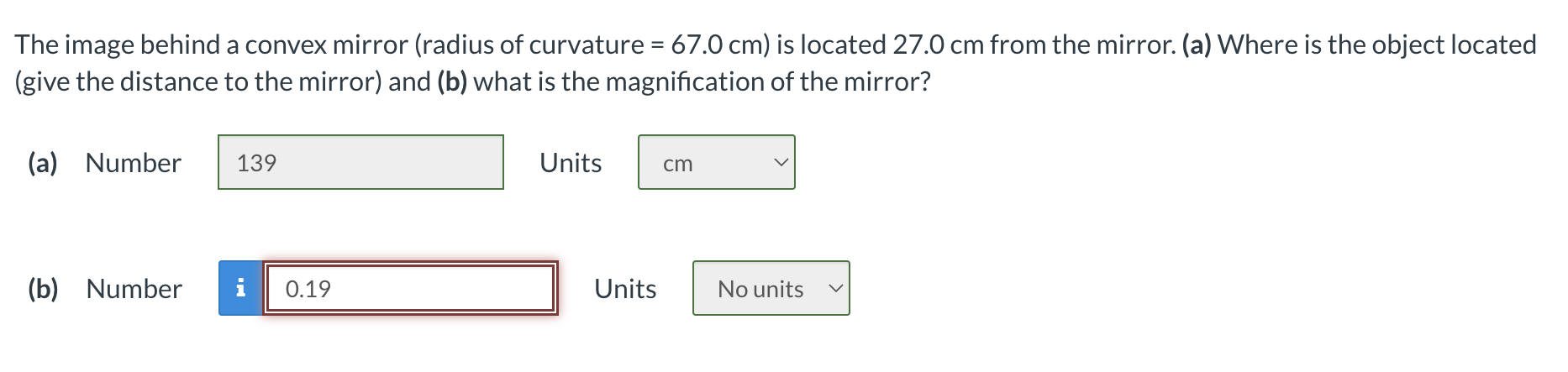 Solved The image behind a convex mirror (radius of curvature | Chegg.com