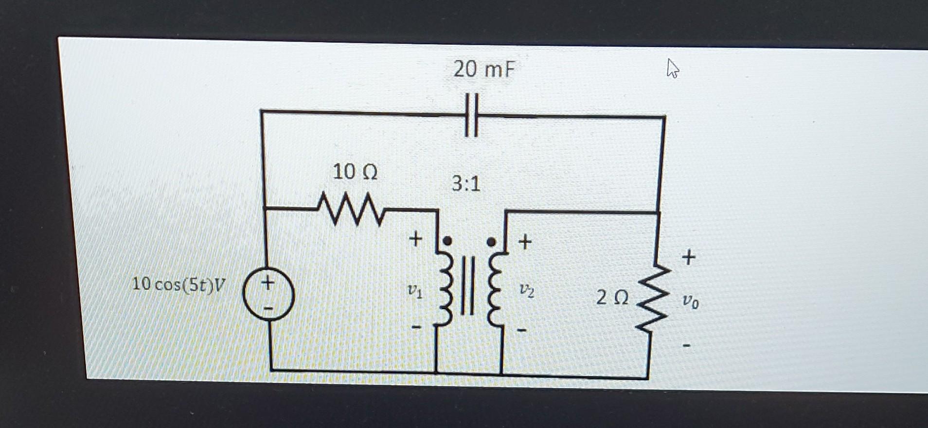 Solved An electrical circuit using an ideal transformer with | Chegg.com