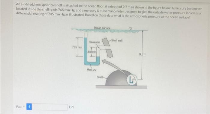 Solved An air-filled, hemispherical shell is attached to the | Chegg.com