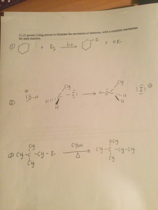 Solved 5.) 3 points) Using arrows to illustrate the movement | Chegg.com