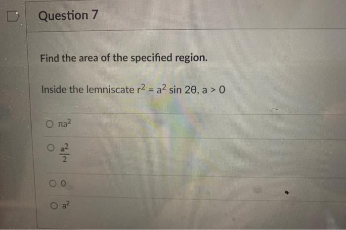 Solved Find the area of the specified region. Inside the | Chegg.com