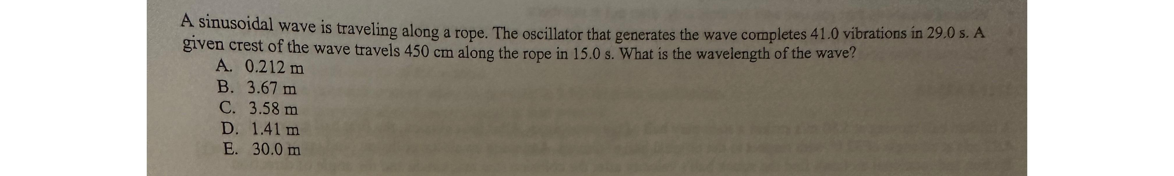 Solved A sinusoidal wave is traveling along a rope. The | Chegg.com