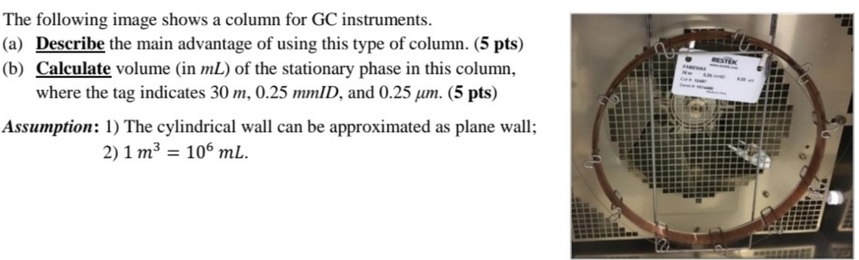 Solved The following image shows a column for GC | Chegg.com