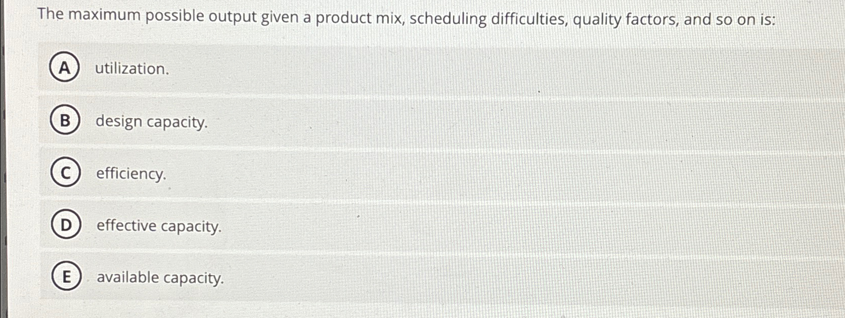 Solved The maximum possible output given a product mix, | Chegg.com
