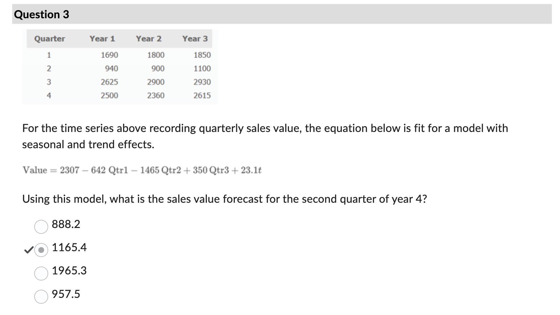 Solved Question 3For the time series above recording | Chegg.com