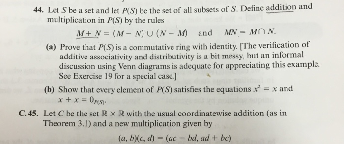 Solved C.45. Let C be the set RX R with the usual | Chegg.com
