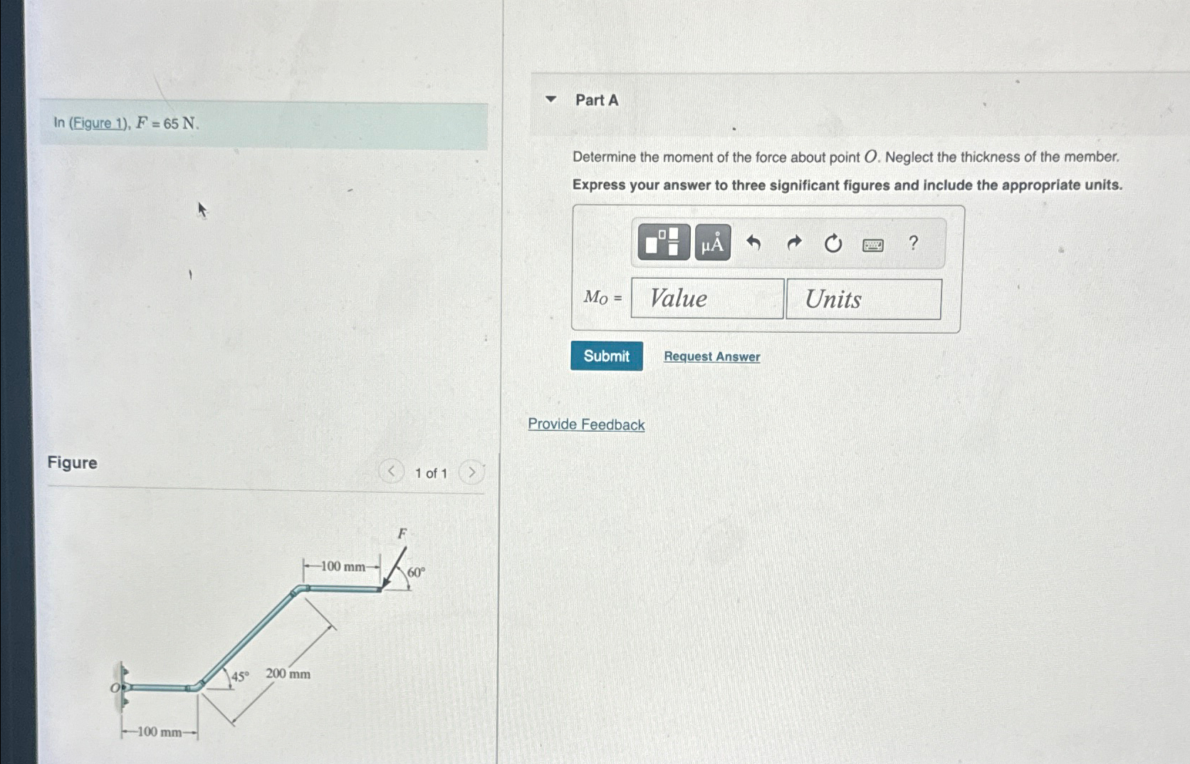 Solved In (Figure 1), F=65N.\\n1\\nFigure\\nPart | Chegg.com