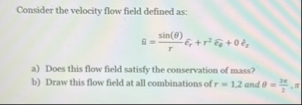Solved Consider the velocity flow field defined | Chegg.com