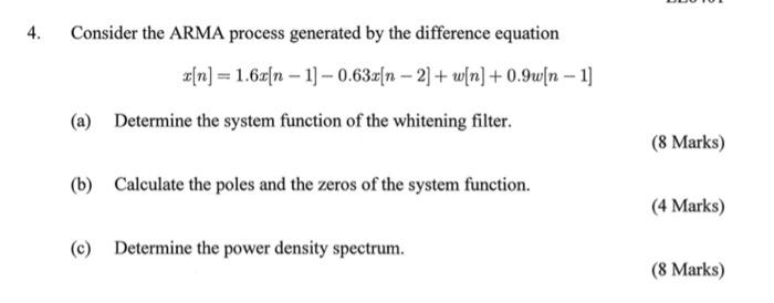 Solved Consider the ARMA process generated by the difference | Chegg.com