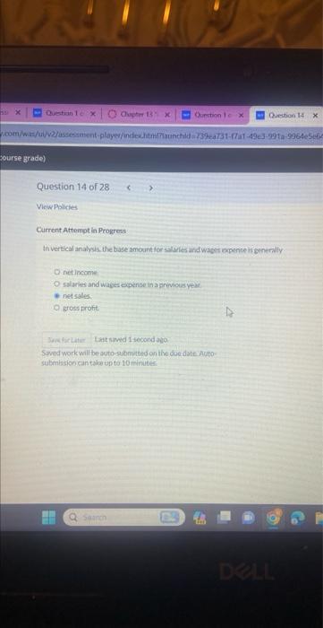 Solved In vertical analysis the base amount for soleries and | Chegg.com