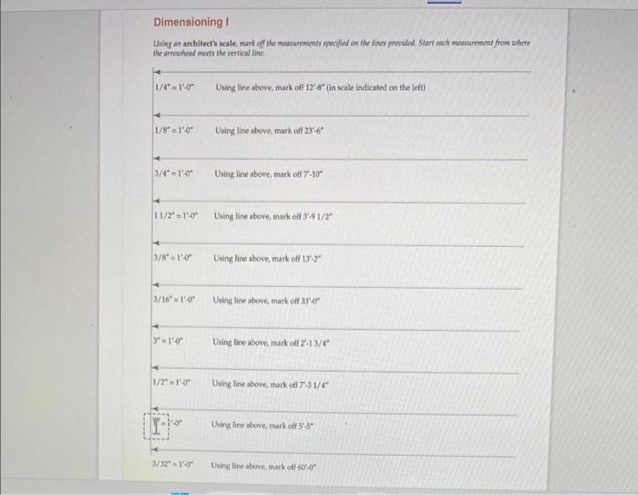 Solved Using ar architect's scale, mark of the mairurmints | Chegg.com