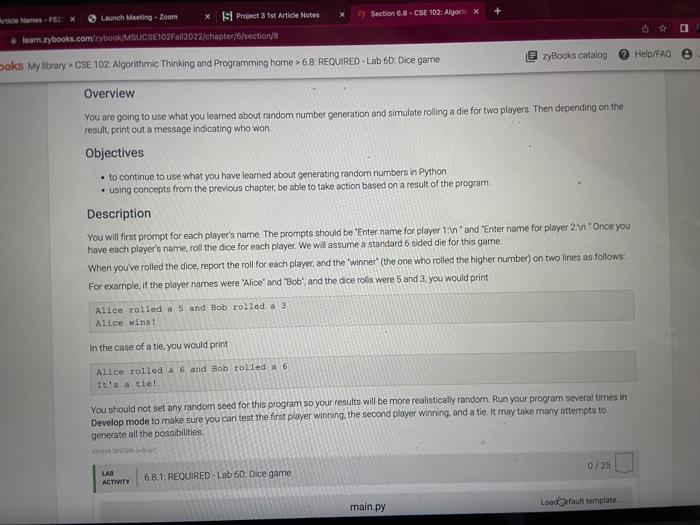 Solved Overview You are going to use what you leamed about | Chegg.com