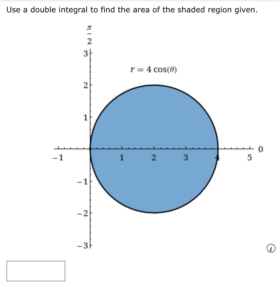 Solved Use a double integral to find the area of the shaded | Chegg.com