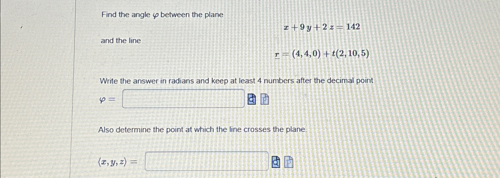 Solved Find the angle \\\\phi between the | Chegg.com