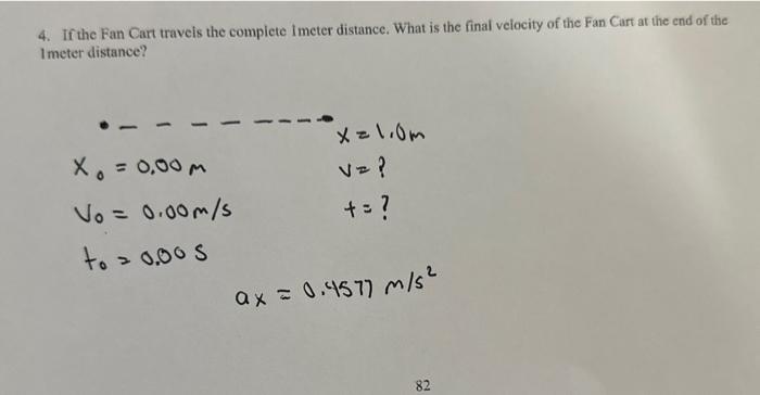 Solved 4. If the Fan Cart traveis the complete Imeter | Chegg.com