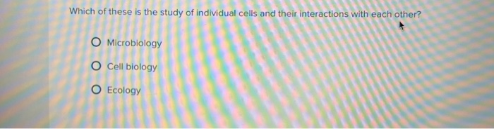 Solved which of these is the study of individual cells and | Chegg.com