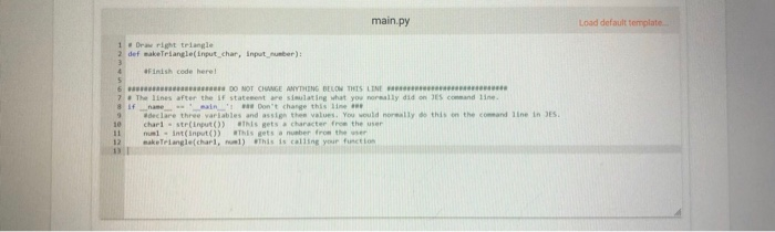 Solved Write a function that outputs a right triangle based | Chegg.com