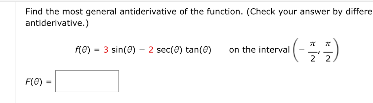 Solved Find the most general antiderivative of the function. | Chegg.com