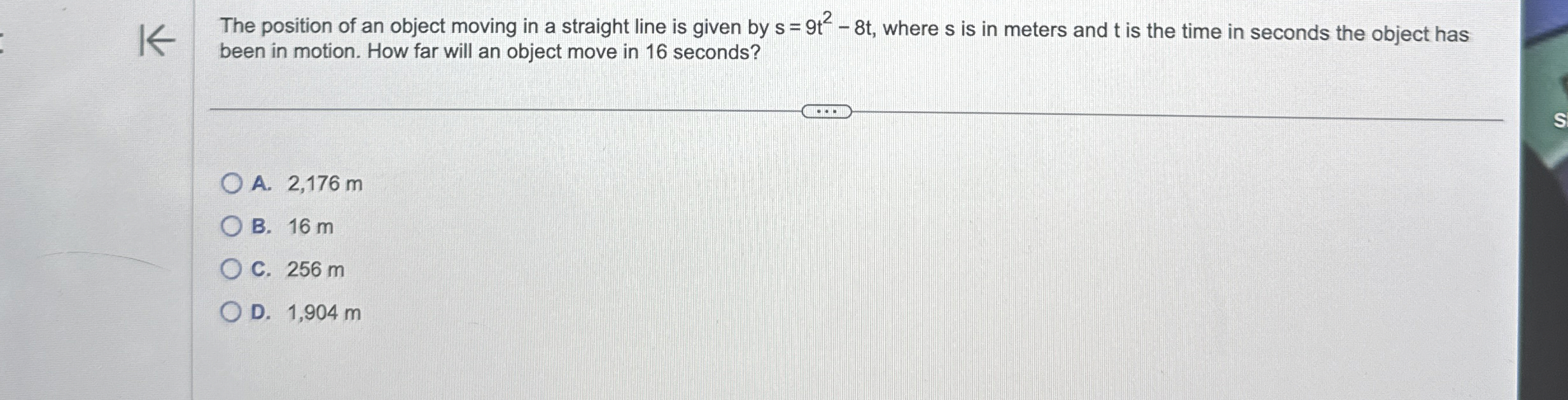 Solved The position of an object moving in a straight line | Chegg.com