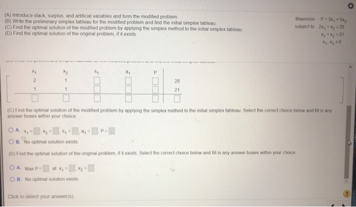 Solved (A) Introduce slack surplus, and artificial variables | Chegg.com