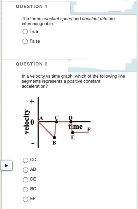 Solved The terms constant speed and constant rate are | Chegg.com