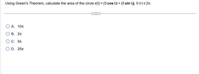 Solved Using Green's Theorem, calculate the area of the | Chegg.com