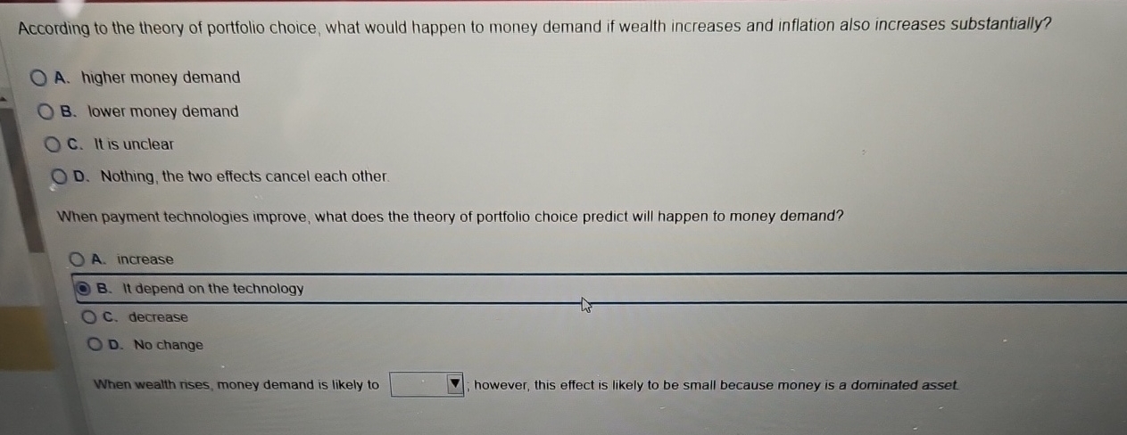 Solved According To The Theory Of Portfolio Choice What